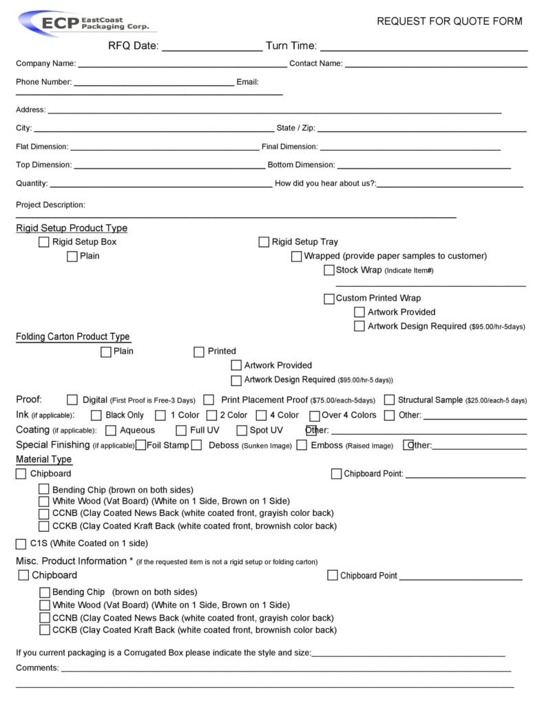 50 Simple Request For Quote Templates (& Forms) ᐅ TemplateLab