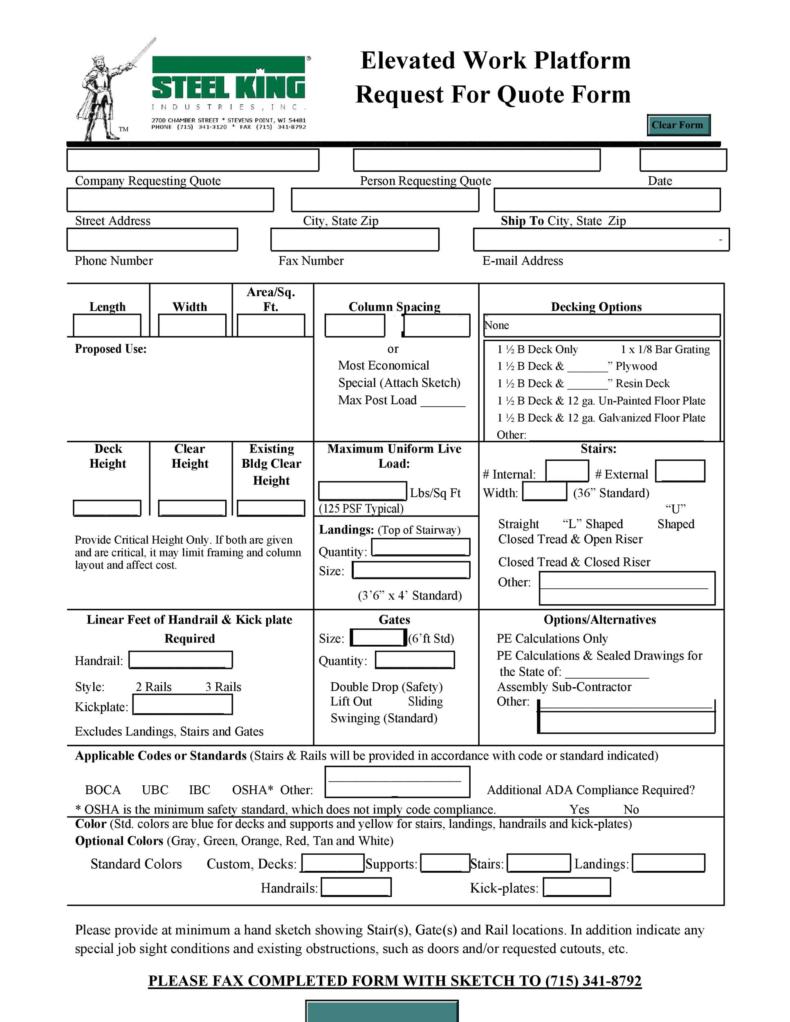 50 Simple Request For Quote Templates (& Forms) ᐅ TemplateLab