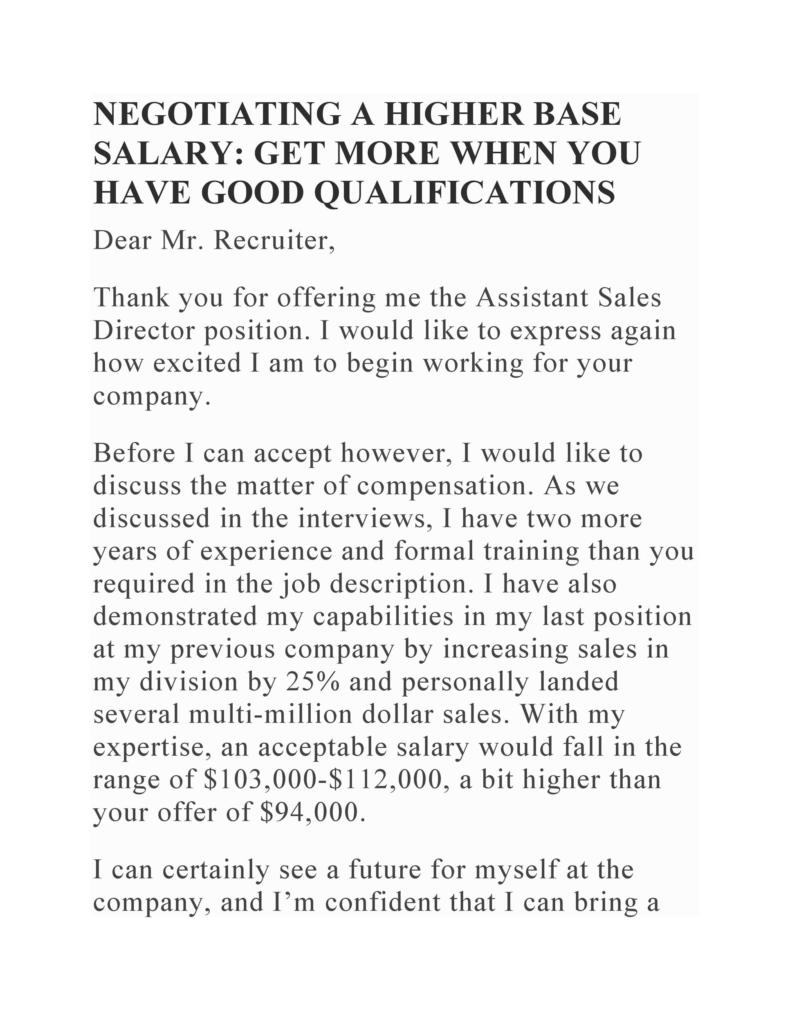49 Best Salary Negotiation Letters, Emails & Tips ᐅ TemplateLab