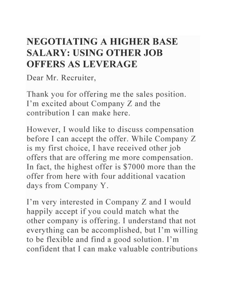 49 Best Salary Negotiation Letters, Emails & Tips ᐅ TemplateLab