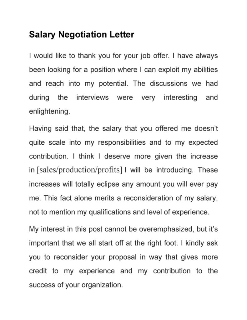 49 Best Salary Negotiation Letters, Emails & Tips ᐅ TemplateLab