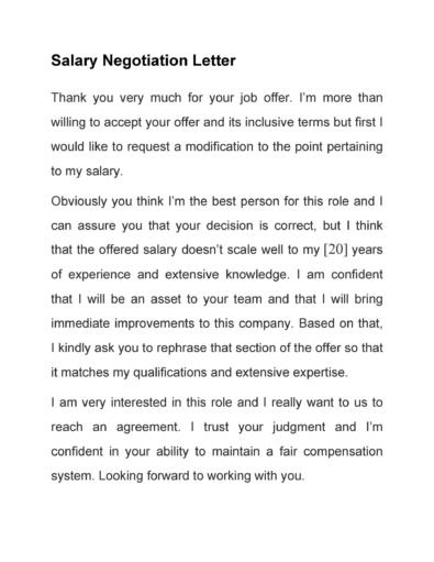 49 Best Salary Negotiation Letters, Emails & Tips ᐅ TemplateLab