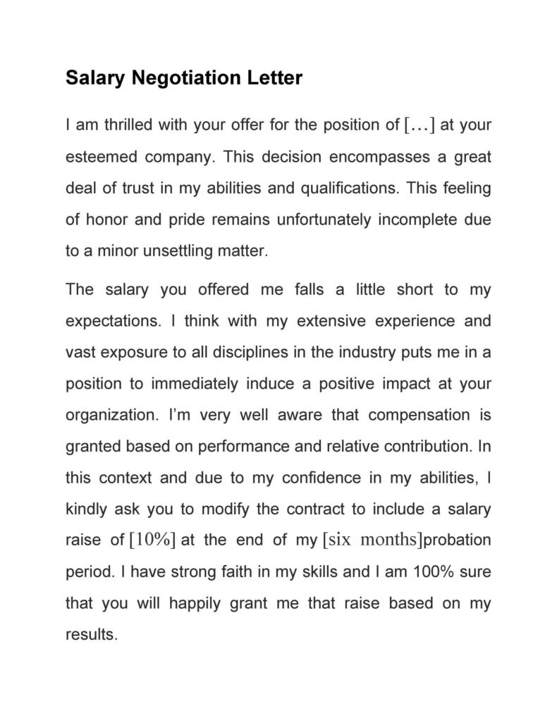 49 Best Salary Negotiation Letters, Emails & Tips ᐅ TemplateLab