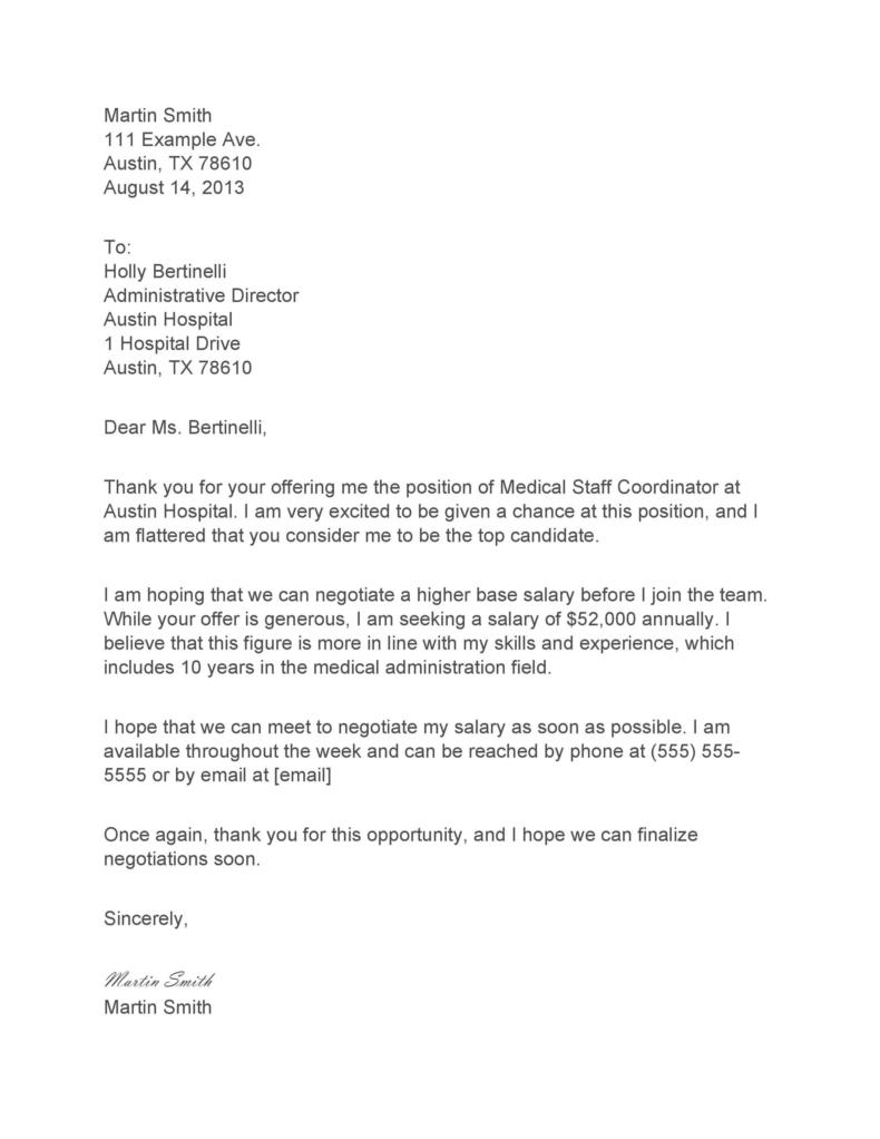 49 Best Salary Negotiation Letters, Emails & Tips ᐅ TemplateLab