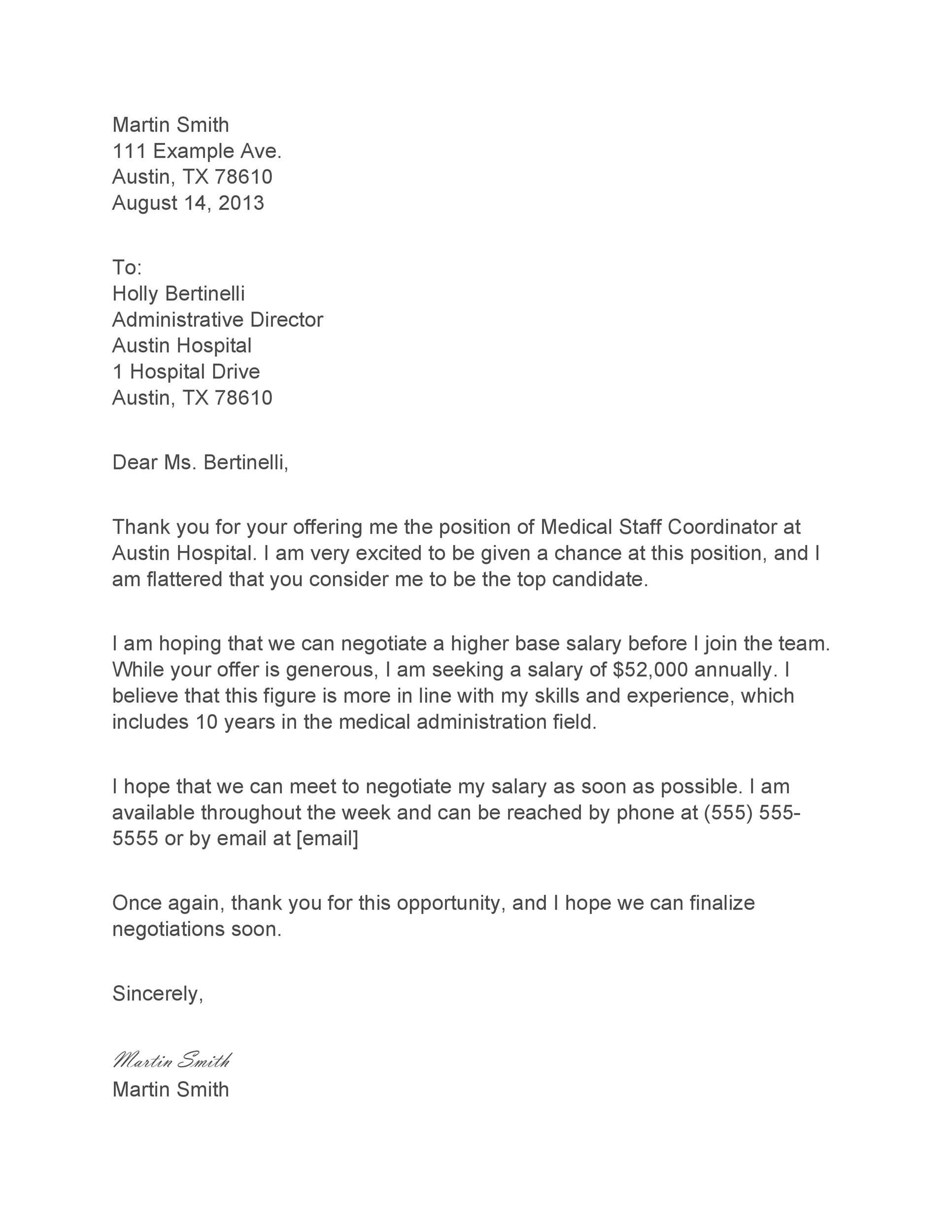 Salary Negotiation Counter Offer Letter Samples And Templates Download 