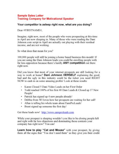 50 Effective Sales Letter Templates (w/ Examples) ᐅ TemplateLab