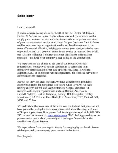 50 Effective Sales Letter Templates (w/ Examples) ᐅ TemplateLab