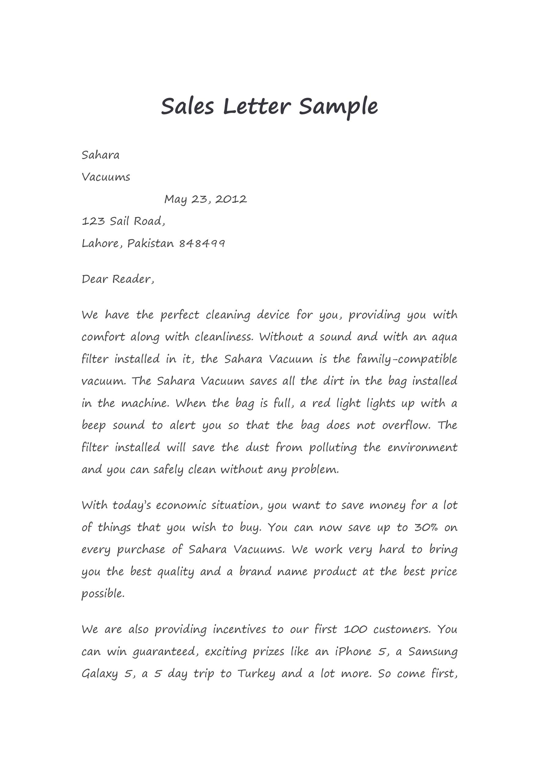 Template Sales Letter Prntbl concejomunicipaldechinu gov co