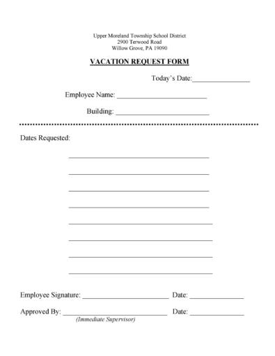 50 Professional Employee Vacation Request Forms [Word] ᐅ TemplateLab