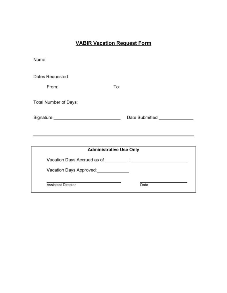 50 Professional Employee Vacation Request Forms [Word] ᐅ TemplateLab