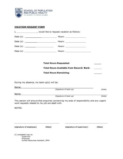 50 Professional Employee Vacation Request Forms [Word] ᐅ TemplateLab