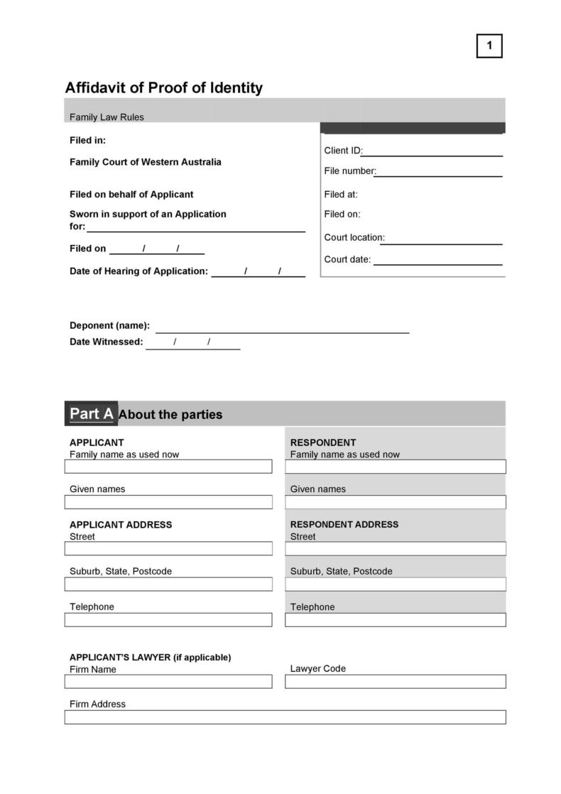 48 Free Affidavit of Identity Forms (MS Word) ᐅ TemplateLab