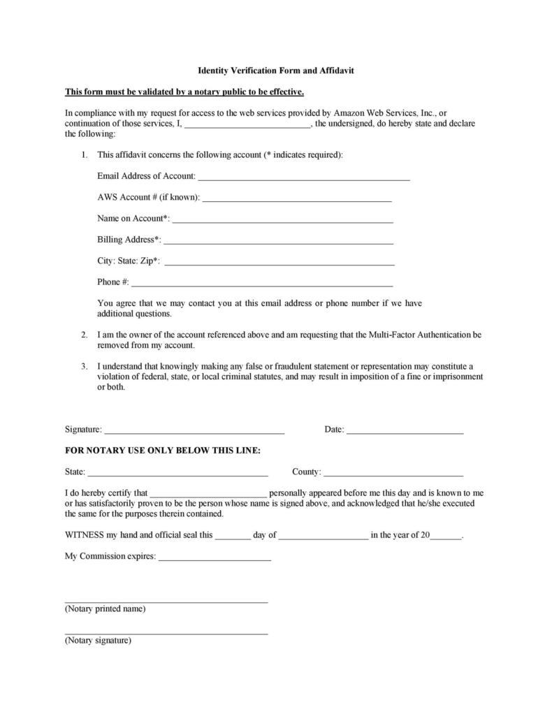 48 Free Affidavit of Identity Forms (MS Word) ᐅ TemplateLab