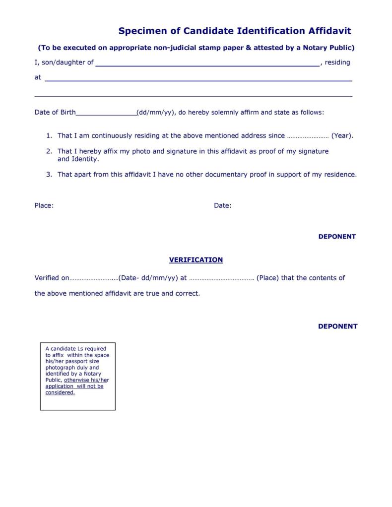 48 Free Affidavit of Identity Forms (MS Word) ᐅ TemplateLab
