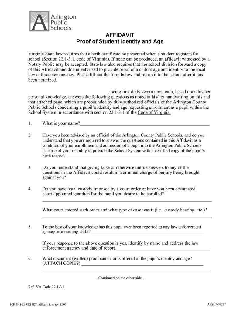 48 Free Affidavit of Identity Forms (MS Word) ᐅ TemplateLab