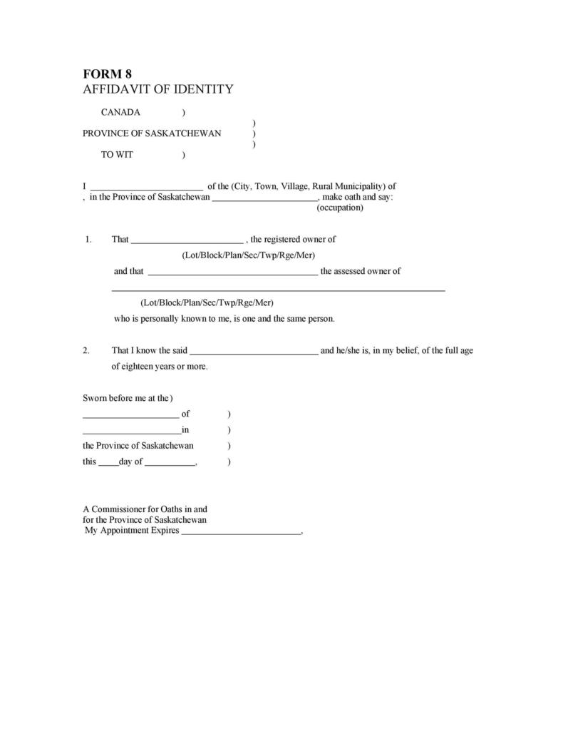 48 Free Affidavit of Identity Forms (MS Word) ᐅ TemplateLab