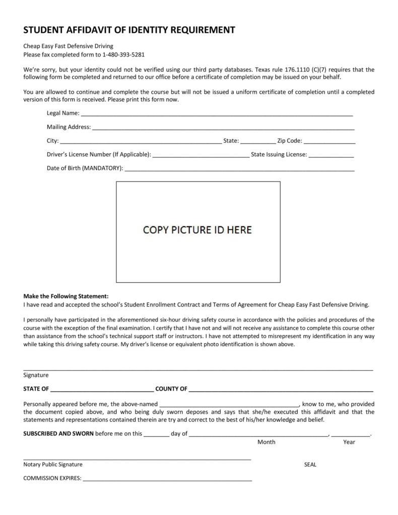 48 Free Affidavit of Identity Forms (MS Word) ᐅ TemplateLab