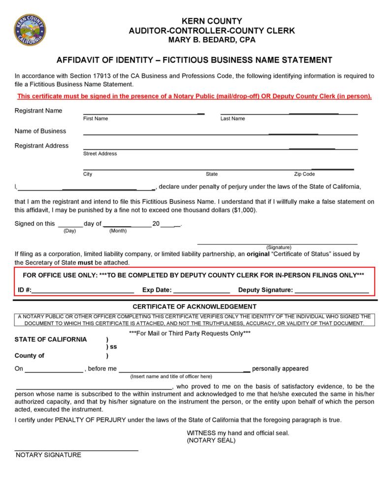 48 Free Affidavit of Identity Forms (MS Word) ᐅ TemplateLab