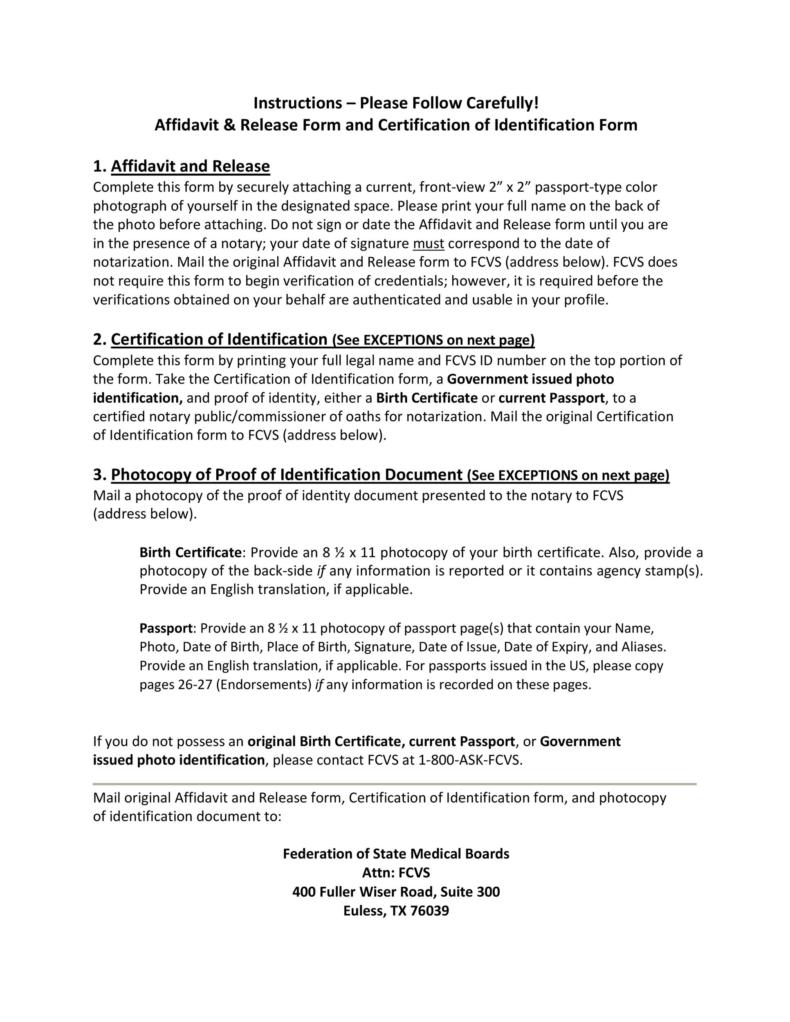 48 Free Affidavit of Identity Forms (MS Word) ᐅ TemplateLab