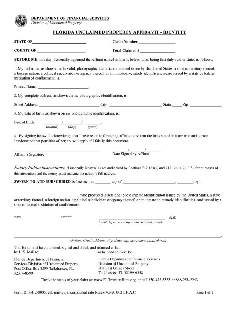 48 Free Affidavit of Identity Forms (MS Word) ᐅ TemplateLab