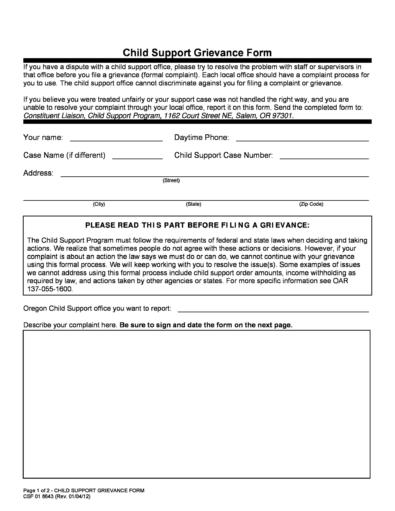 32 Free Child Support Agreement Templates (PDF & MS Word)