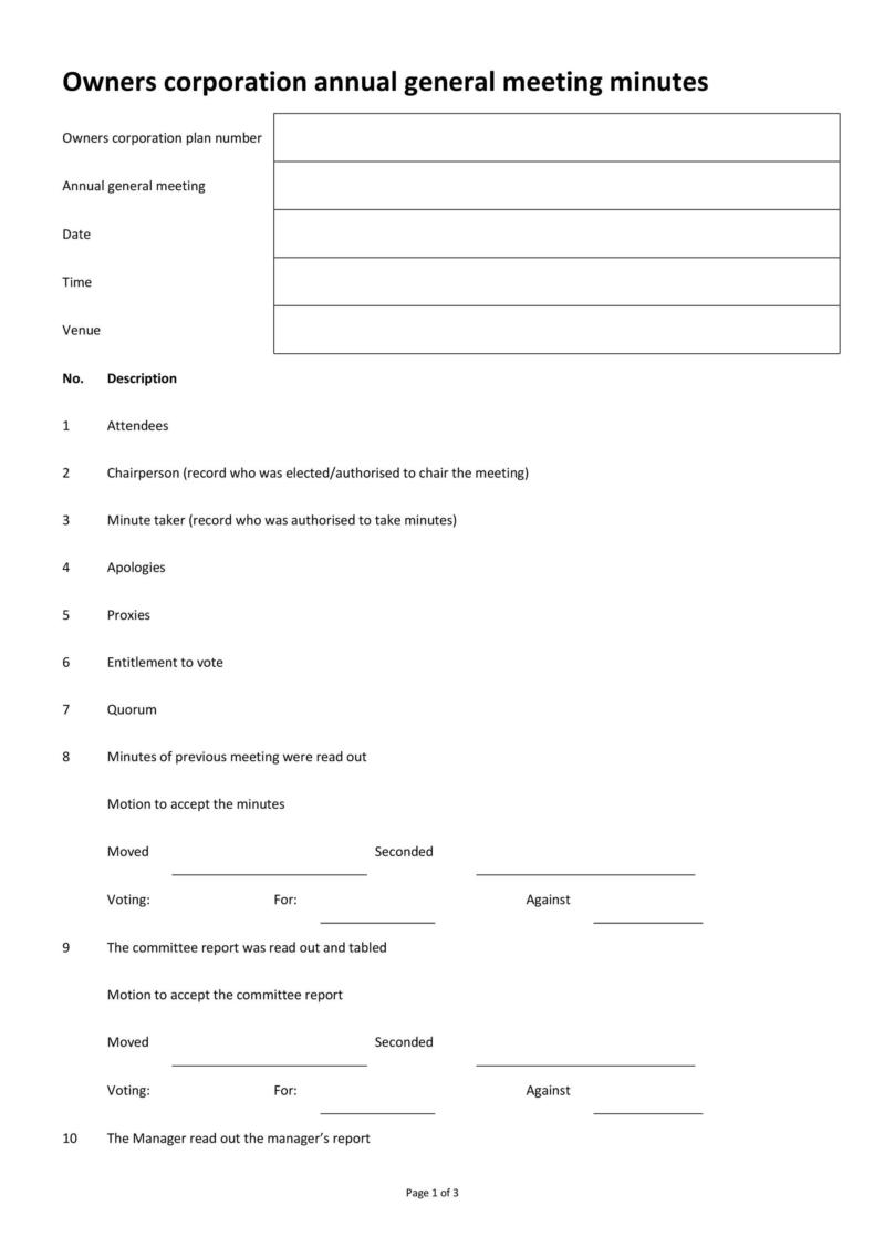 33 Professional Corporate Minutes Templates (Word/PDF) ᐅ TemplateLab