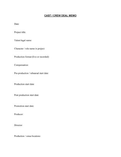 50 Simple Deal Memo Templates (& Layouts) ᐅ TemplateLab