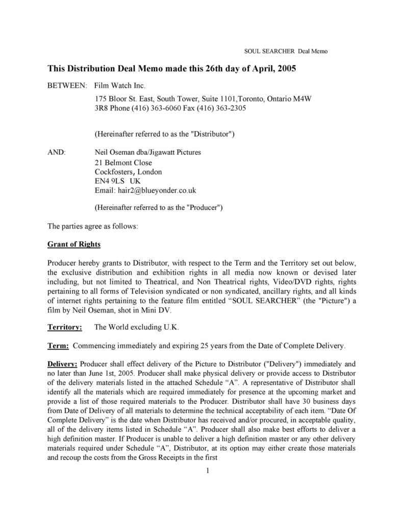 50 Simple Deal Memo Templates (& Layouts) ᐅ TemplateLab