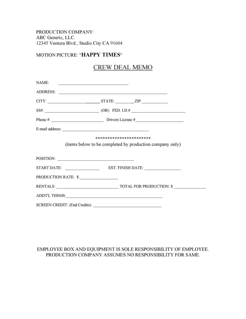 50 Simple Deal Memo Templates (& Layouts) ᐅ TemplateLab