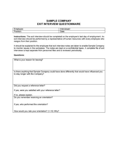 40 Best Exit Interview Templates & Forms ᐅ TemplateLab