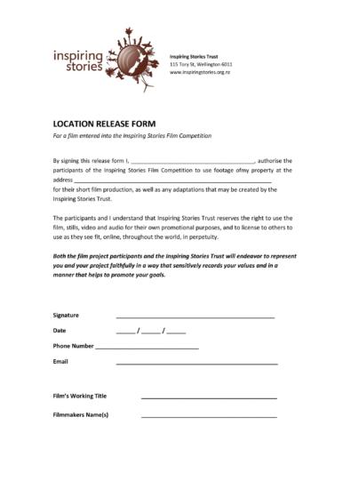 50 FREE Location Release Forms [for Film / Documentary / Video]