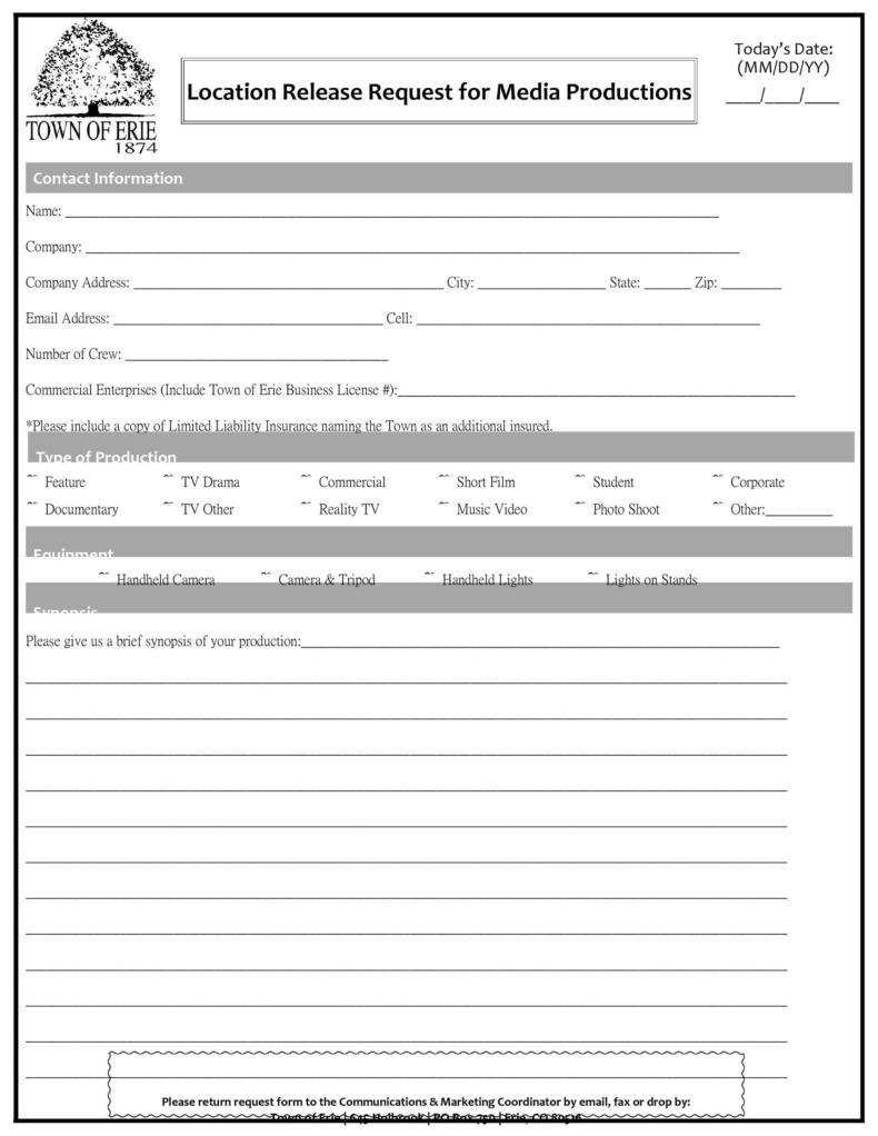 50 FREE Location Release Forms [for Film / Documentary / Video]