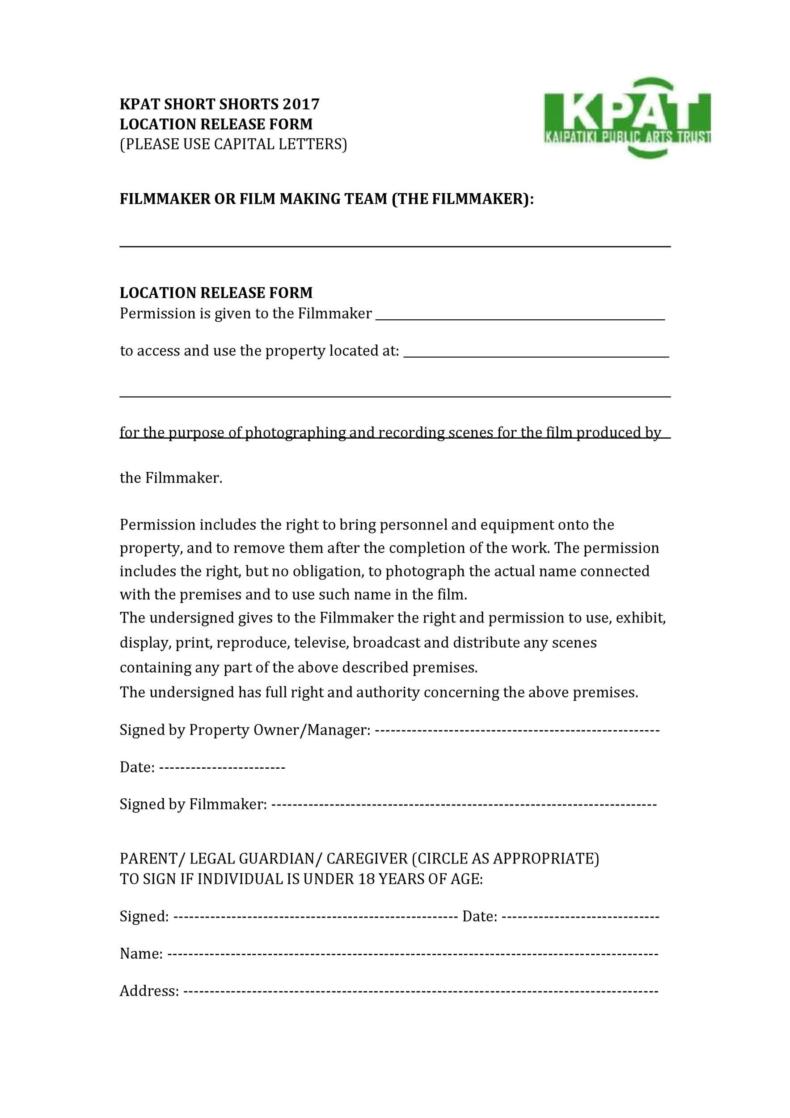 50 FREE Location Release Forms [for Film / Documentary / Video]