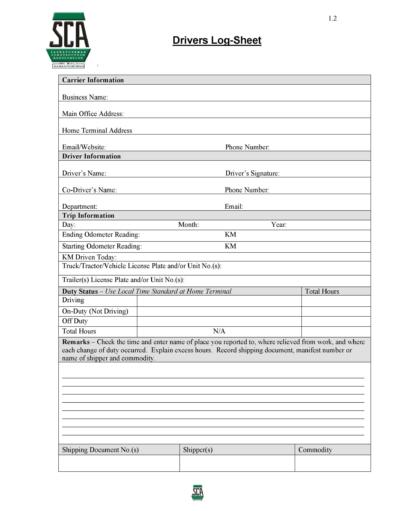 50 Printable Log Sheet Templates [Direct Download] ᐅ TemplateLab