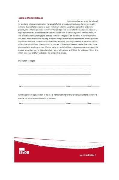 50 Best Model Release Forms (Free Templates) ᐅ TemplateLab