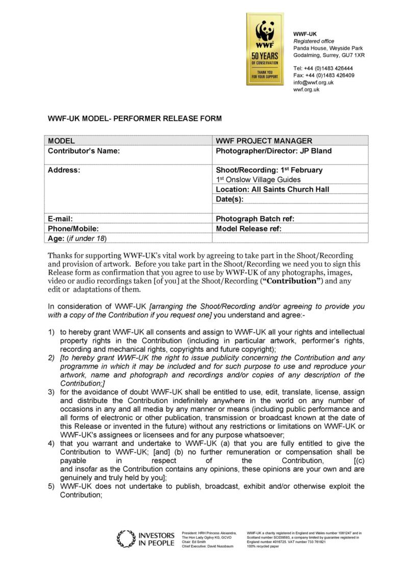 50 Best Model Release Forms (Free Templates) ᐅ TemplateLab