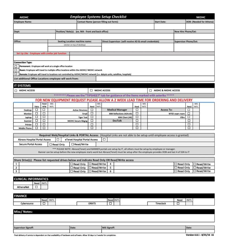 50 Useful New Hire Checklist Templates & Forms ᐅ TemplateLab