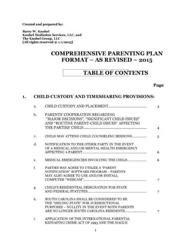 49 FREE Parenting Plan & Custody Agreement Templates