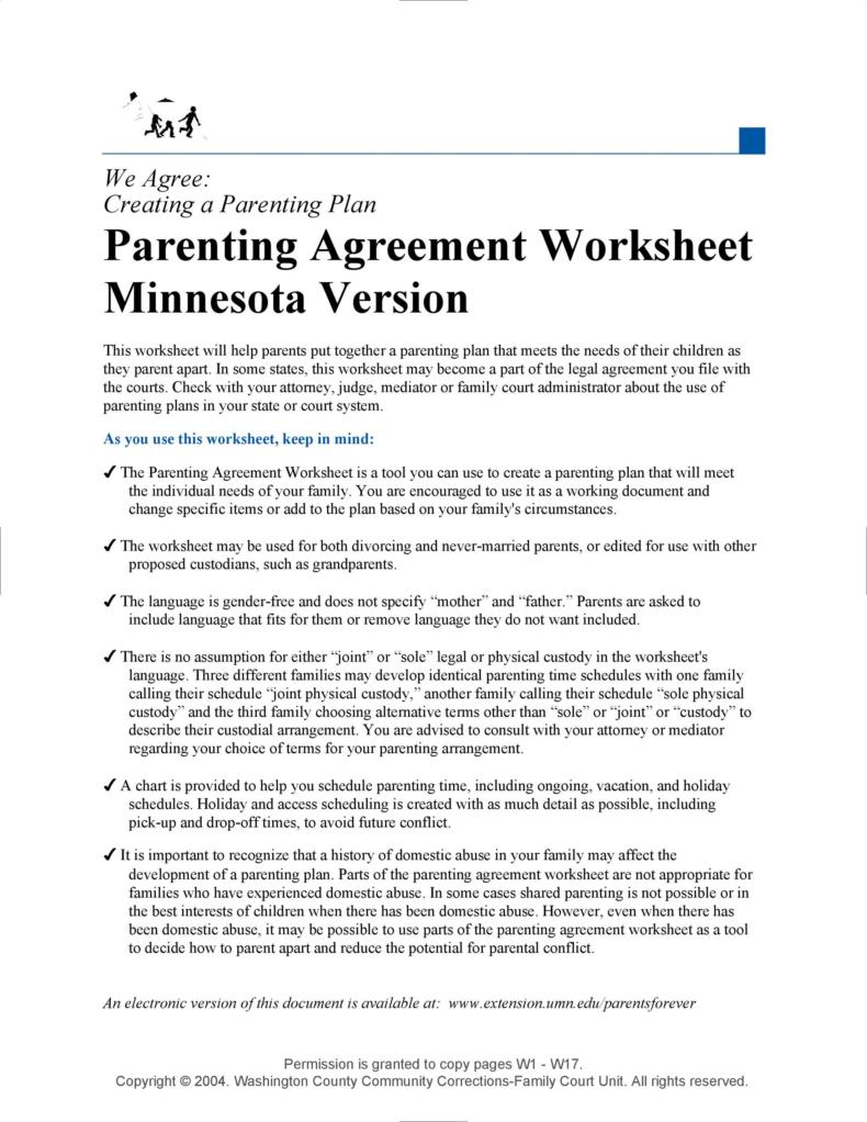 49 FREE Parenting Plan & Custody Agreement Templates