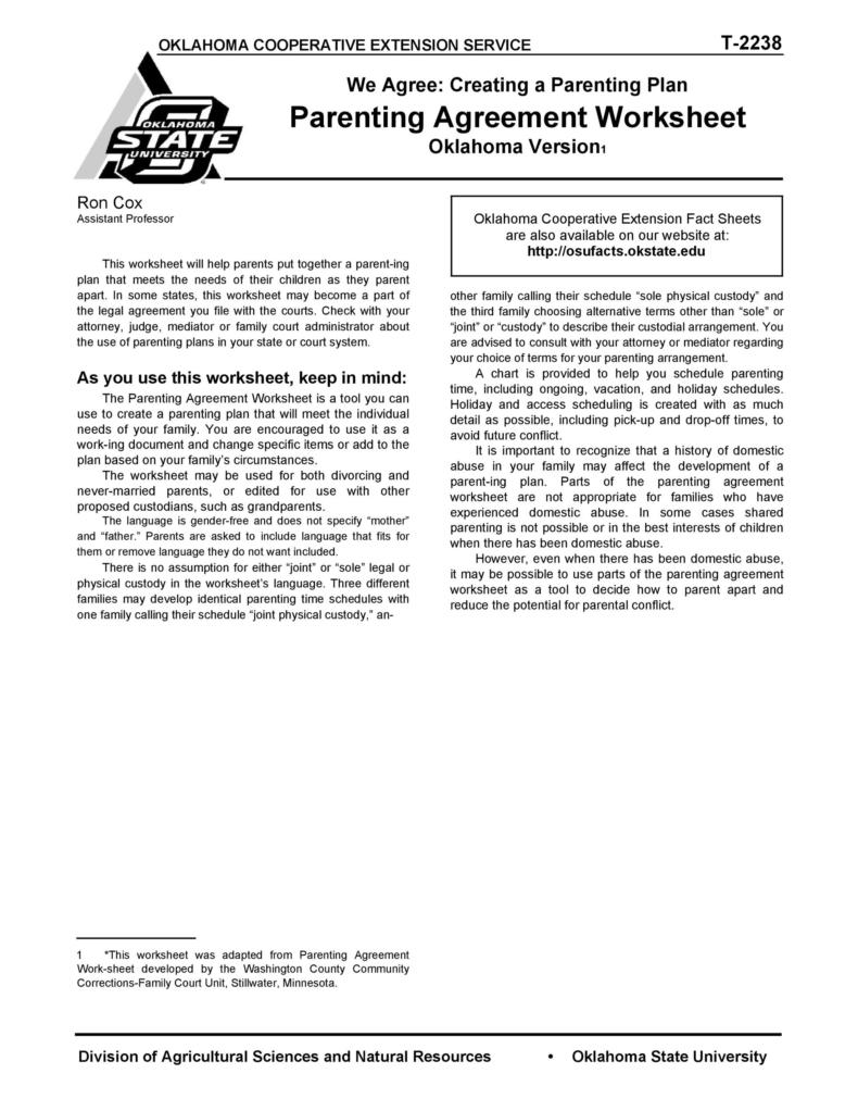 49 FREE Parenting Plan & Custody Agreement Templates