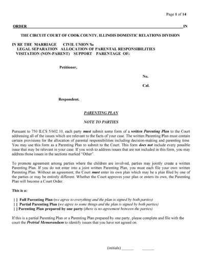 49 FREE Parenting Plan & Custody Agreement Templates