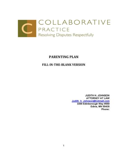 49 FREE Parenting Plan & Custody Agreement Templates