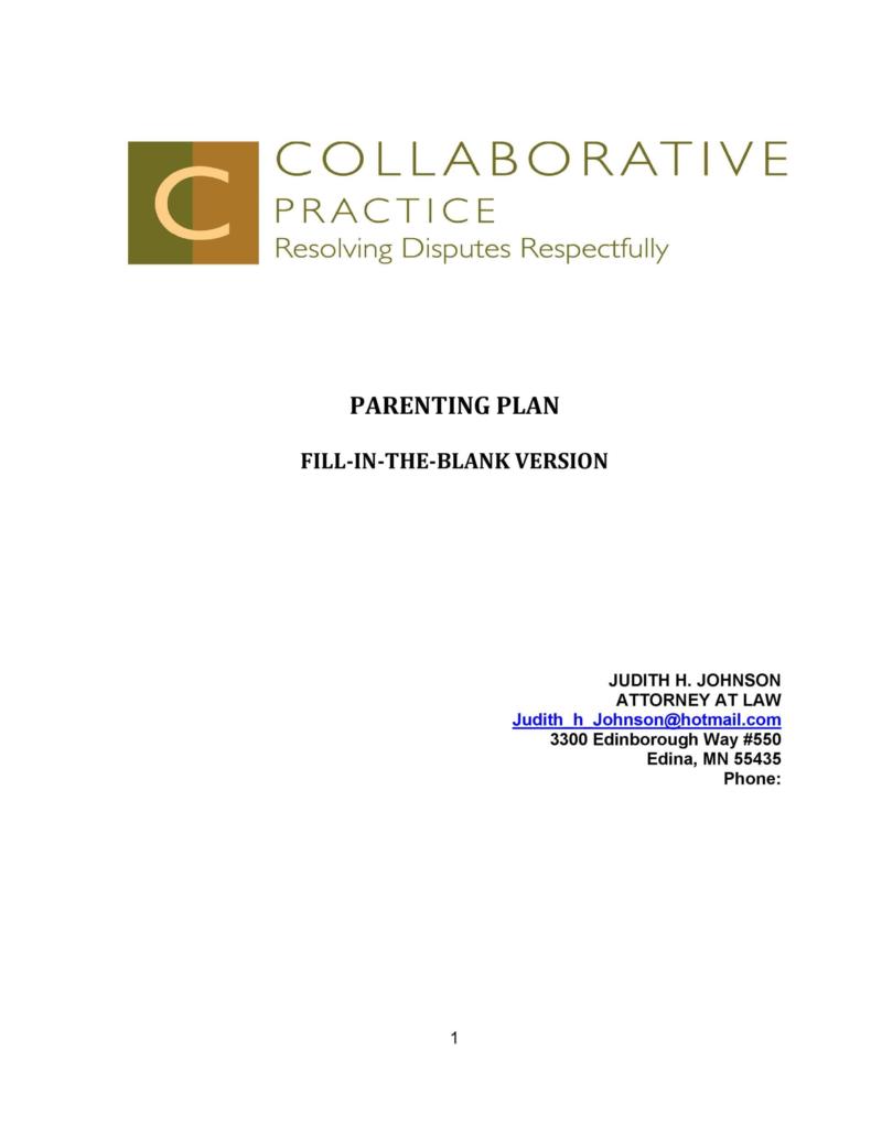 49 FREE Parenting Plan & Custody Agreement Templates