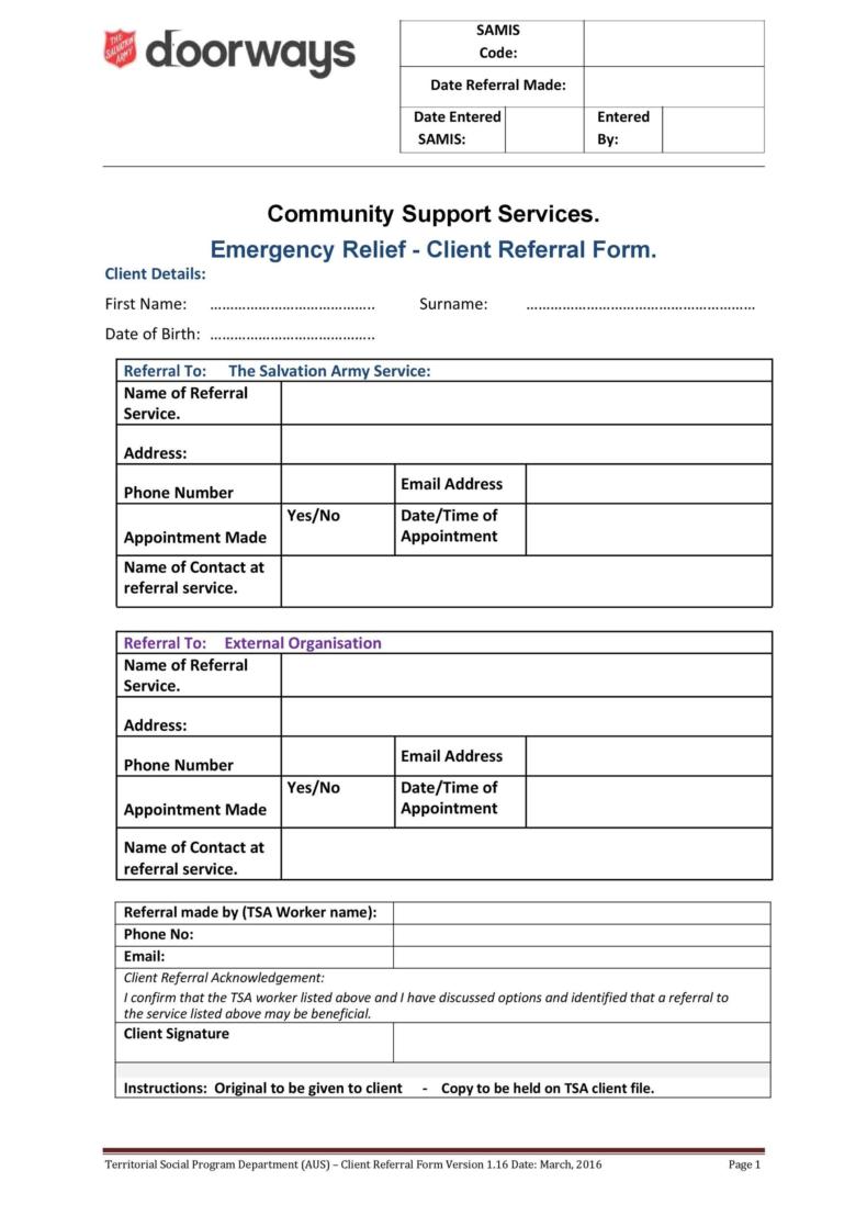 49 Referral Form Templates [Medical & General] ᐅ TemplateLab
