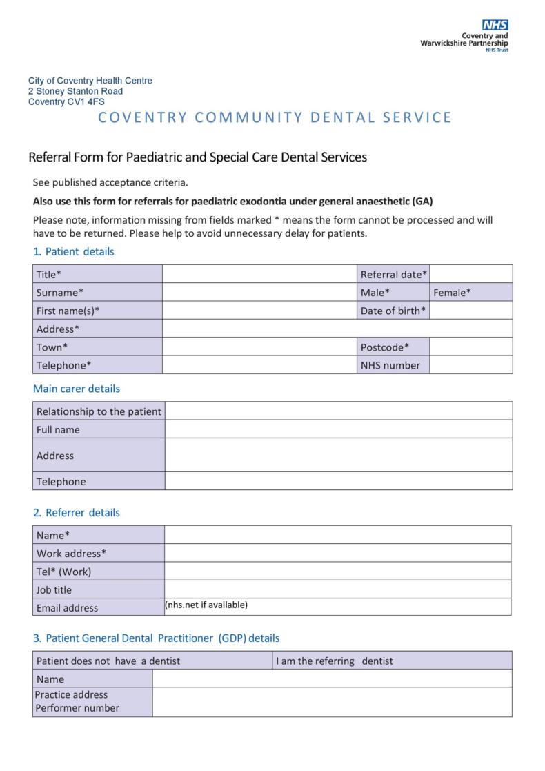 49 Referral Form Templates [Medical & General] ᐅ TemplateLab