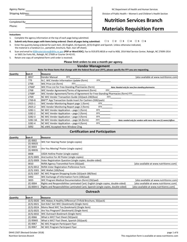 50 Professional Requisition Forms [Purchase / Materials / Lab]