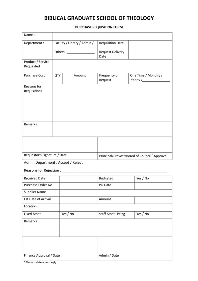 50 Professional Requisition Forms [Purchase / Materials / Lab]