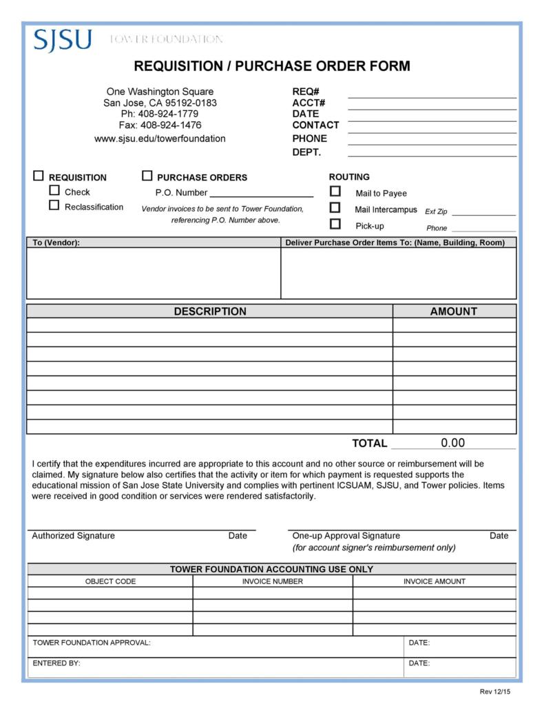50 Professional Requisition Forms [Purchase / Materials / Lab]