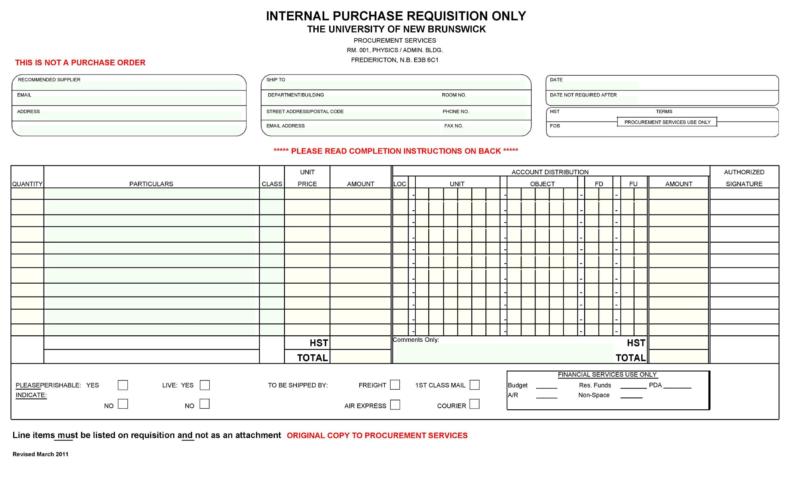50 Professional Requisition Forms [Purchase / Materials / Lab]