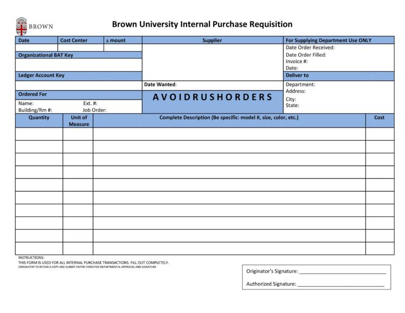 50 Professional Requisition Forms [Purchase / Materials / Lab]